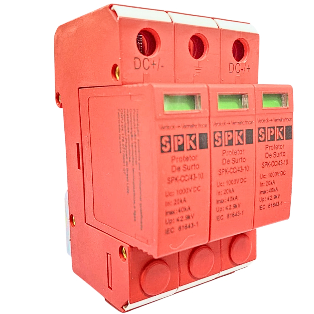 Protetor de Surto 40KA DPS Solar Classe II Tripolar de de 1000V/20