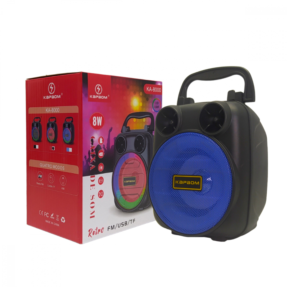 Caixa De Som Original Ka-8000 Led Rádio Bateria Recarregável | Shopee ...