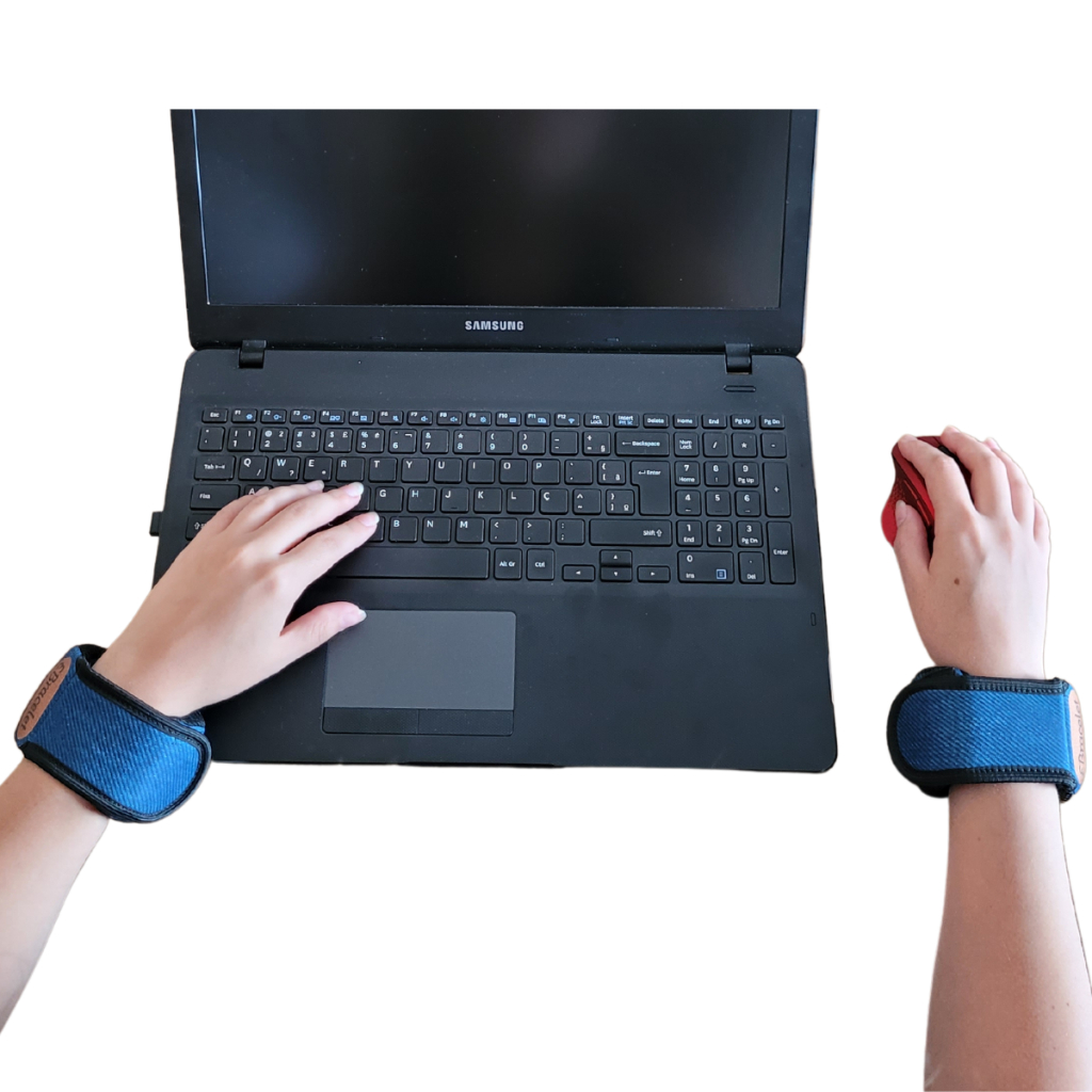 Pad Ergonômico Mouse - Braceletes Apoio Pulso DigitaçãoPulseira Para ...