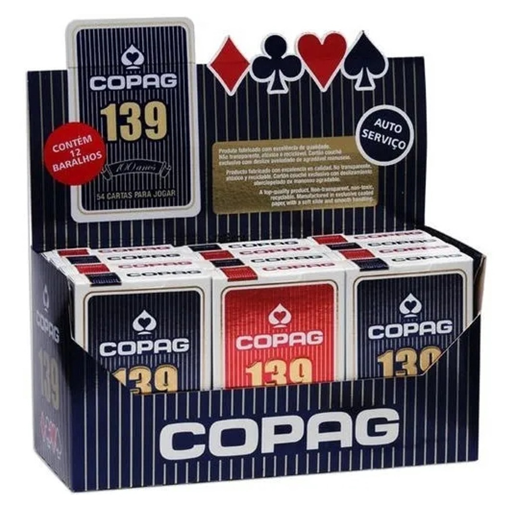 Baralho Copag 139 Original Profissional Tradicional 55 Cartas Naipe ...