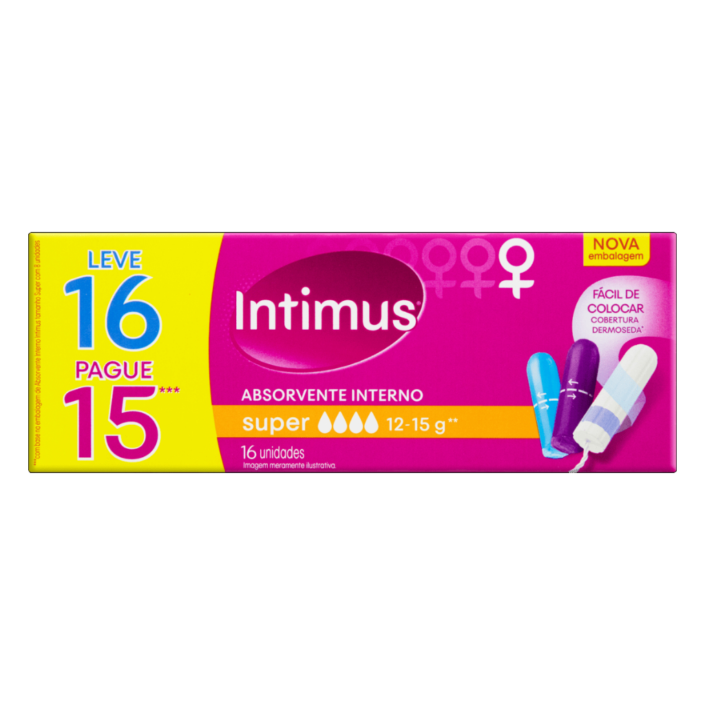 Absorvente Interno Intimus Super 16 Unidades | Shopee Brasil