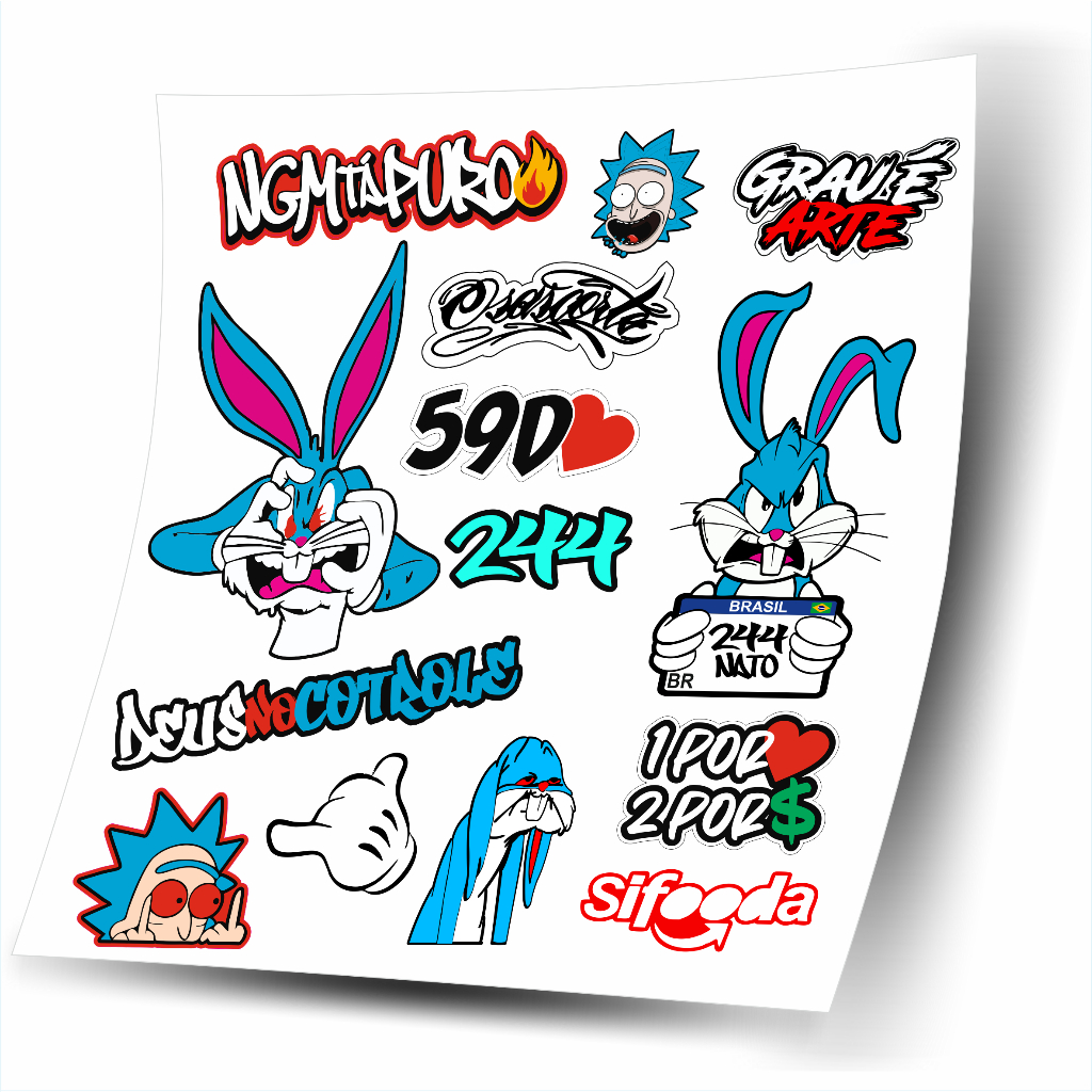 Cartela Pernalonga do Grau Exclusiva Osascorte 244 Moto Bike | Shopee ...