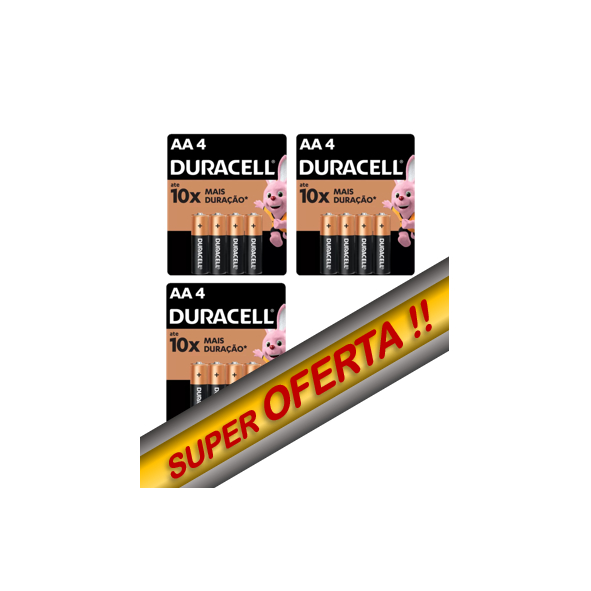 Pilha Alcalina Aa Duracell (12 Unidades) | Shopee Brasil