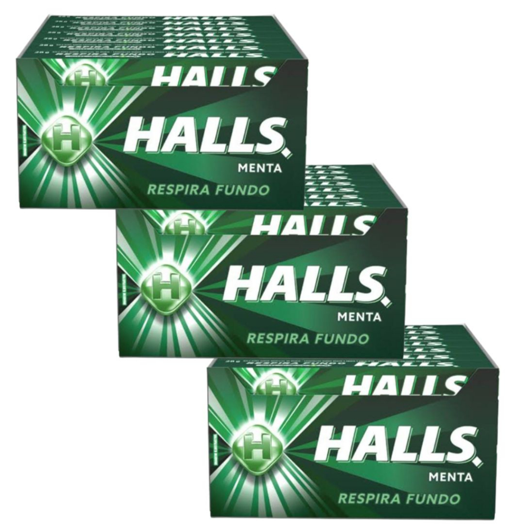 Halls Kit 03 Caixas De 558g Com 21 Unidades 28g Sabor Menta Verde ...