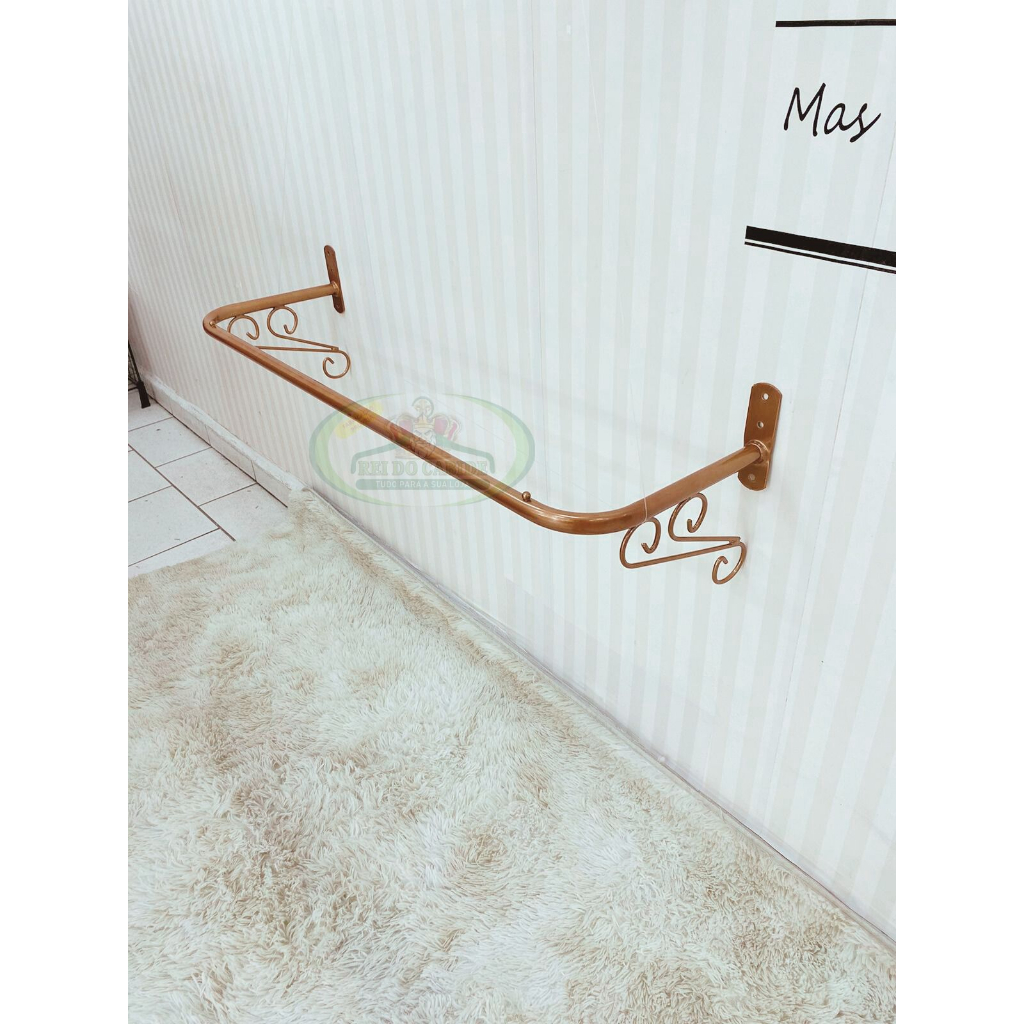 Arara Fixa de Parede Vintage 1,00m - Cobre Rose e Craquelada | Shopee ...