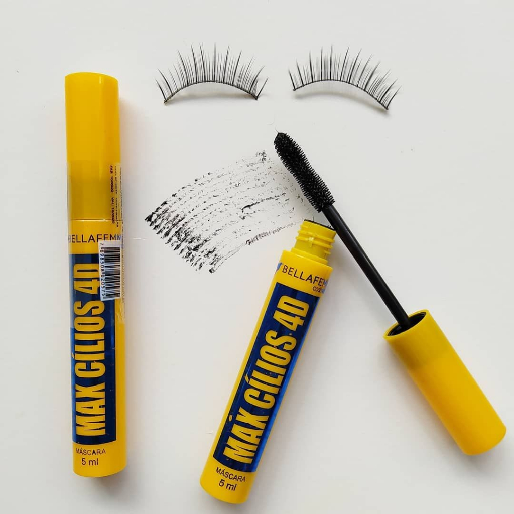 MAX CÍLIOS 4D UNIDADE BELLA FEMME MÁSCARA DE CÍLIOS PRETA | Shopee Brasil