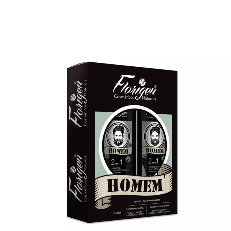 Kit Shampoo e Condicionador Homem 500ml Florigen | Shopee Brasil