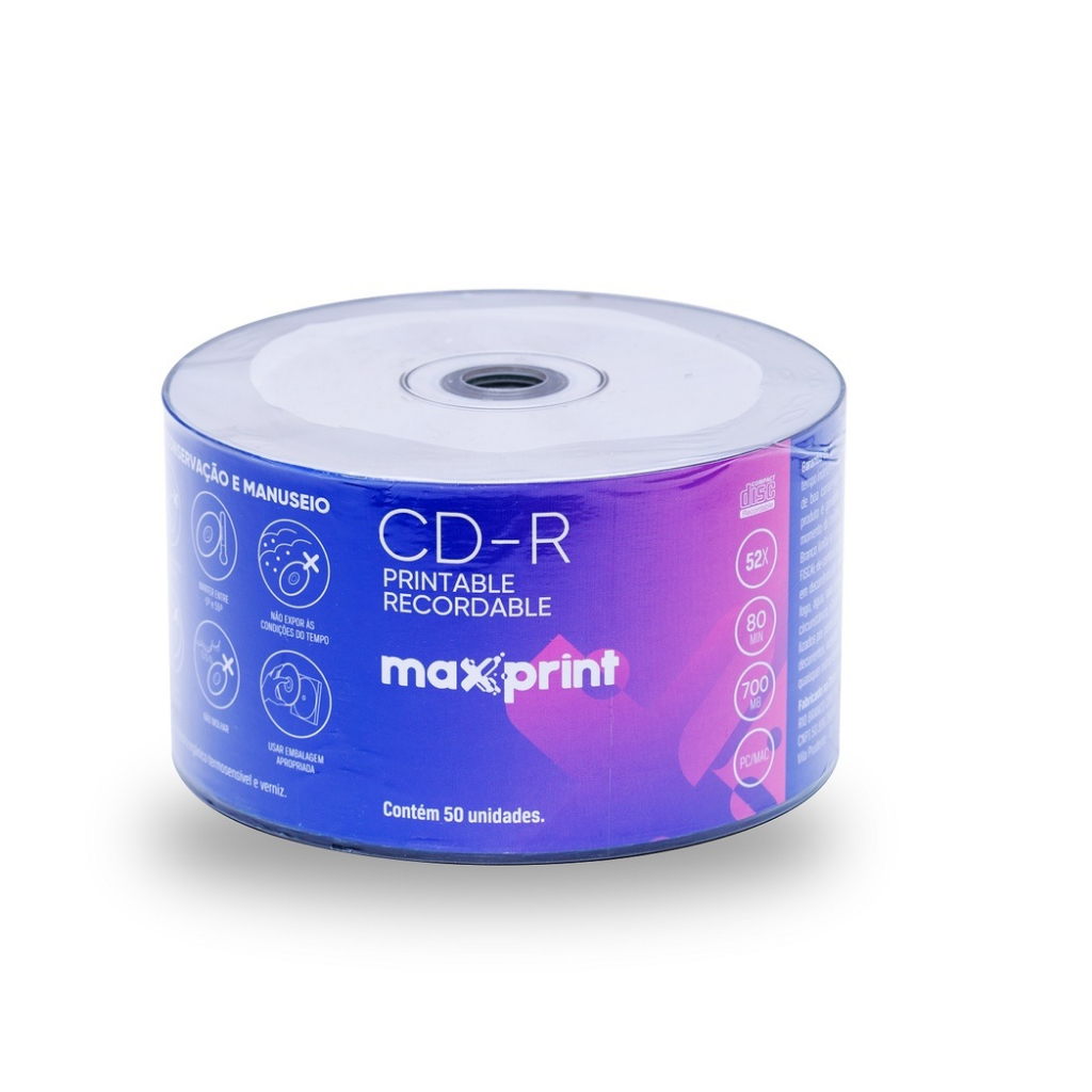 CD-R Printable Maxprint 50 unidades | Shopee Brasil