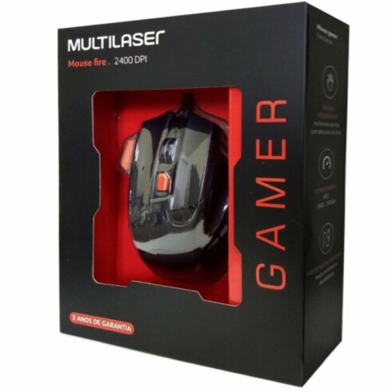 Mouse Gamer 2400DPI QuickFire Vermelho Multilaser - MO236 | Shopee Brasil