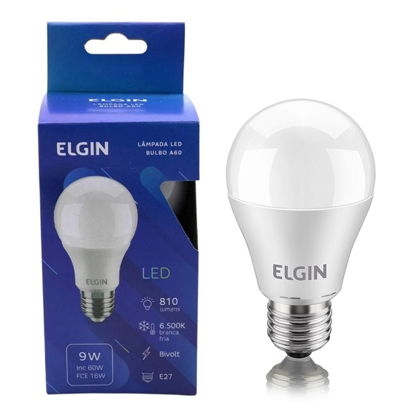 Kit 5 Lampada Led 9w Bulbo E27 BiVolt Elgin Branca 810LM - Inmetro | Shopee Brasil