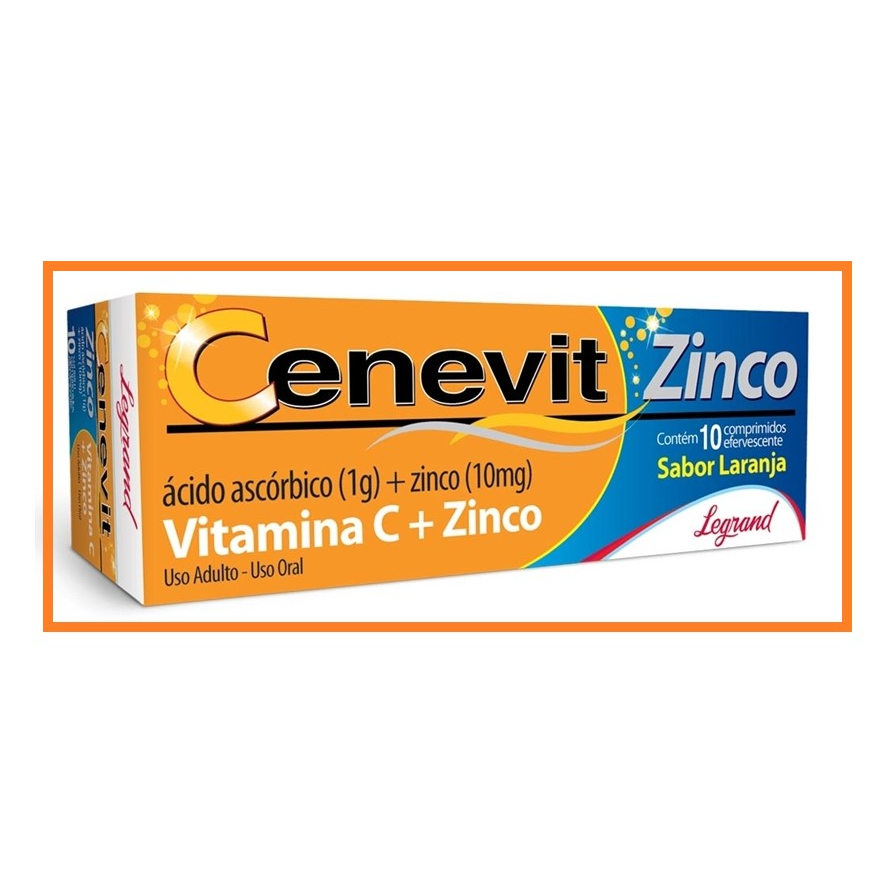 Cenevit Vitamina C Zinco Sabor Laranja 10 Efervecentes - Ems | Shopee ...