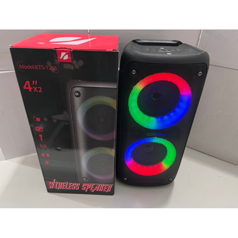 Caixa de som Bluetooth Super Led portátil KTS-1266 auto falante de 4x2 ...