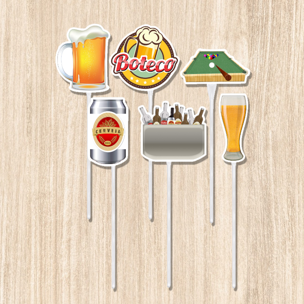 KIT 50 OU 100 TOPPERS PARA DOCES FESTA BOTECO | Shopee Brasil