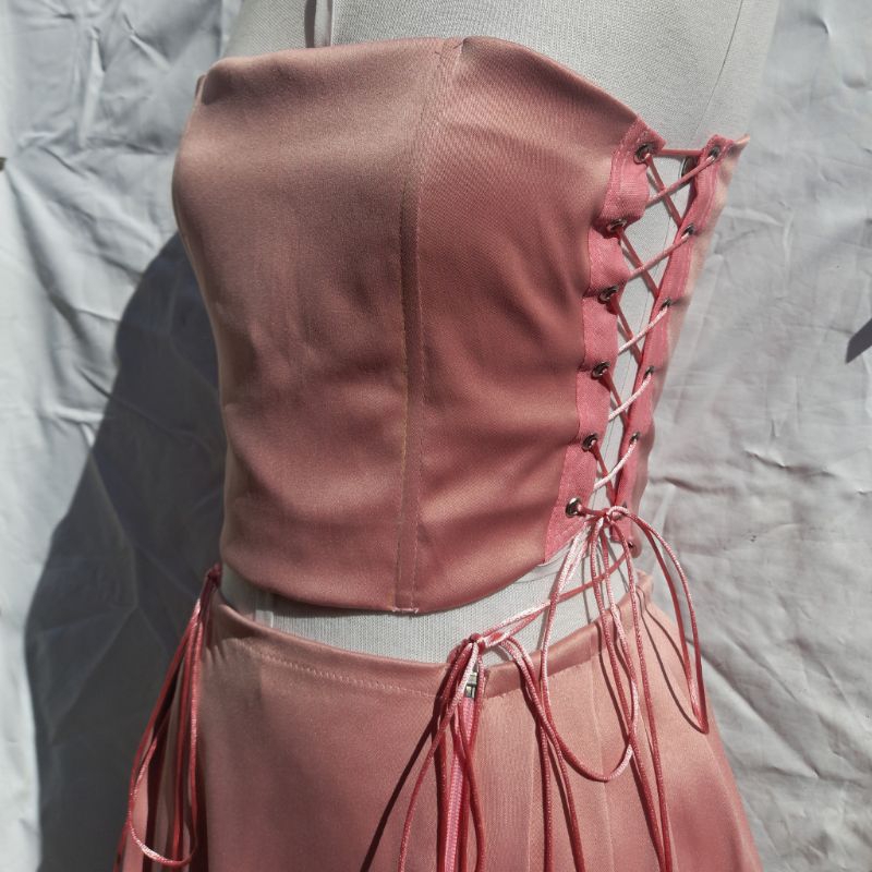 Cropped Corset Venice Rosa | Cropped Corset moda | Shopee Brasil