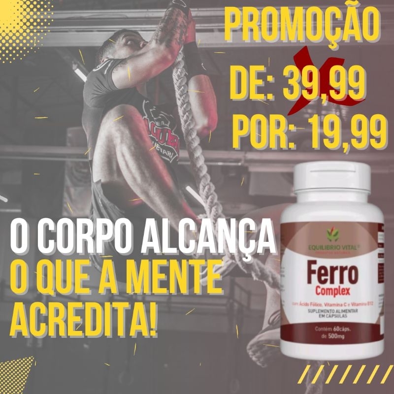 Ferro Complex Quelato com Vit C, B9, B12 e Cobre Equilibrio | Shopee Brasil