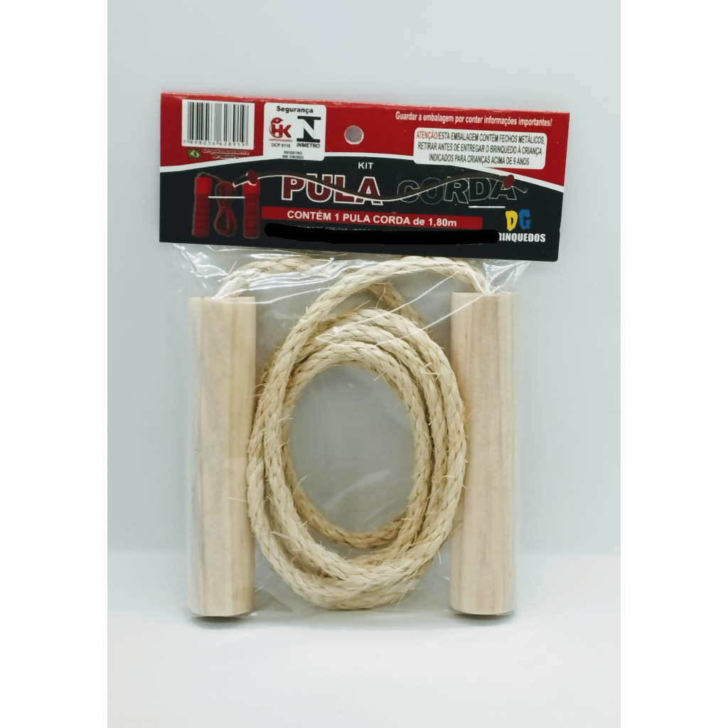 Pula Corda Infantil 1,80m em Sisal com Cabo de Madeira | Shopee Brasil