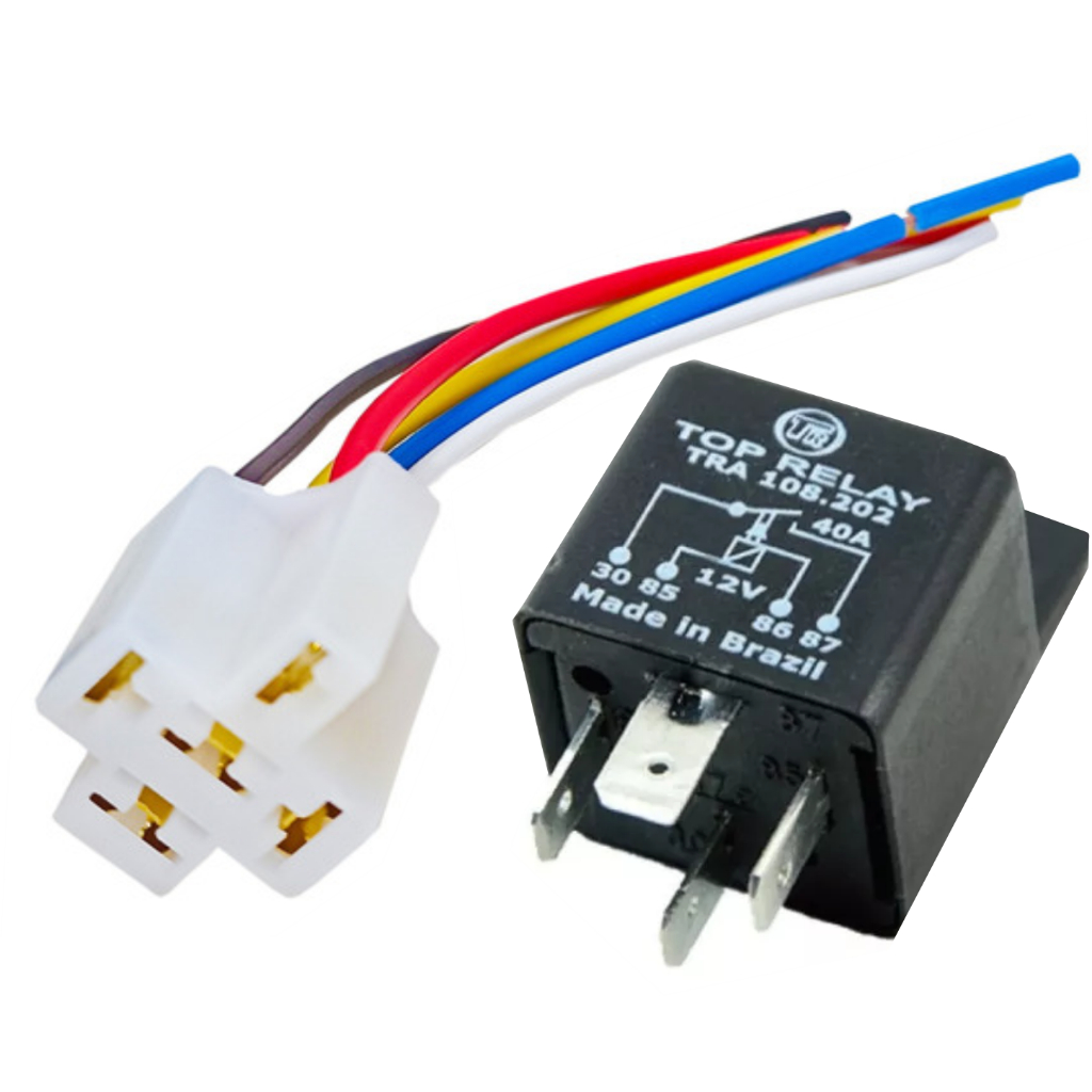 Chicote Soquete Porta Rele 4 vias + Relé Auxiliar 4 Pinos | Shopee Brasil