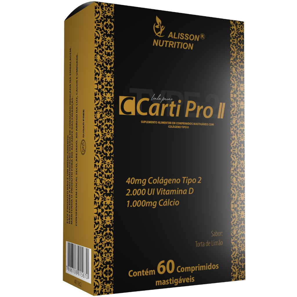 Colageno Tipo 2 40mg Cartipro Articulações e Cartilagens 60 Comprimidos ...