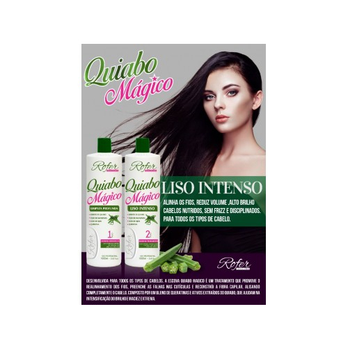 KIT Progressiva Rofer Quiabo Mágico Liso Intenso 2x1L | Shopee Brasil