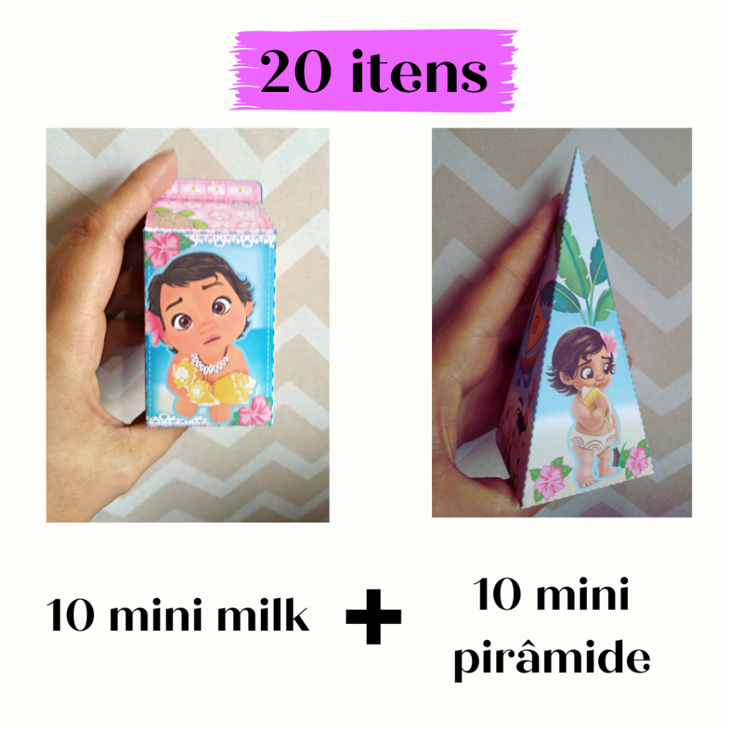 10 mini milk + 10 mini piramide personalizados - Lembrancinha Infantil ...
