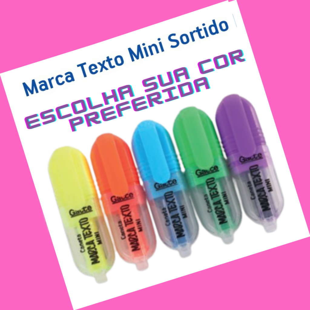 Mini Marca Texto Colorido Unidades - marca texto colors unitário ...