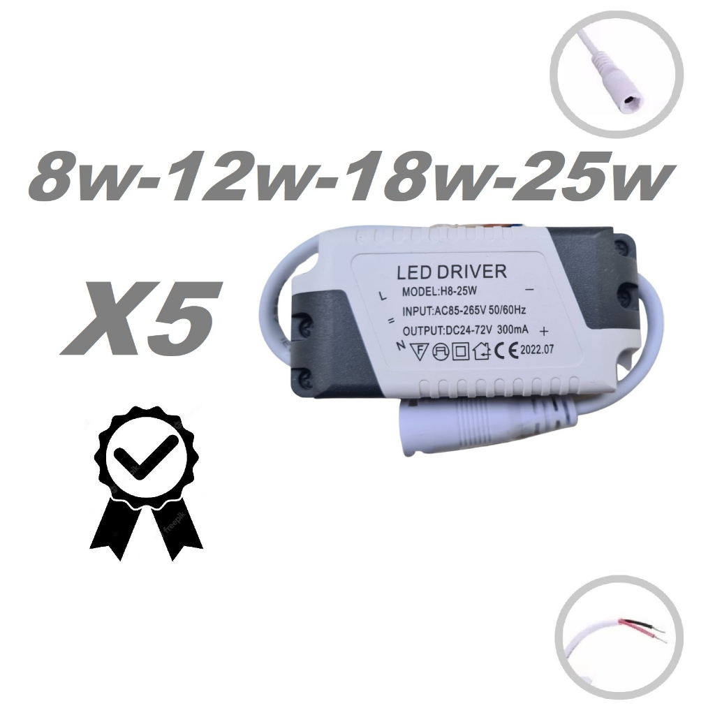 5 Reator Led Driver luminárias Plafon Embutir - sobrepor 8w-2w-18w 25w ...
