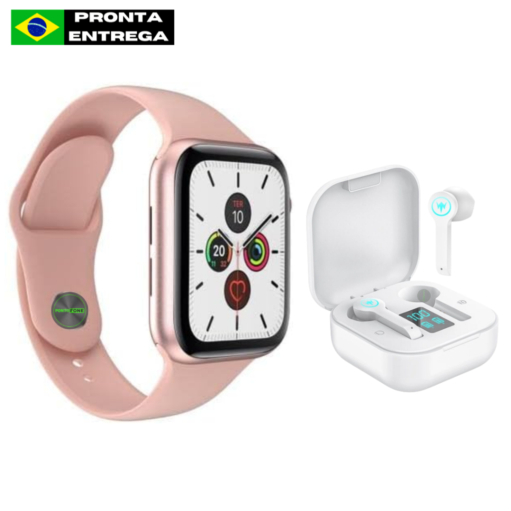 SmartWatch + Fone Bluetooth | Kit Relógio e Fone de Ouvido sem Fio ...