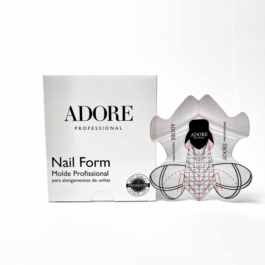 Molde para Alongamento Adore Nail Form 100und (Modelo Novo) - Adore Professional | Shopee Brasil