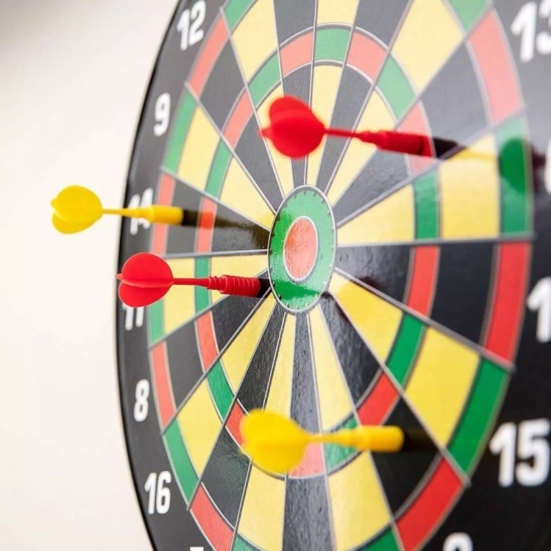 Jogo De Dardos Profissional Brinquedo Adulto Dupla Face Alvo Duplo