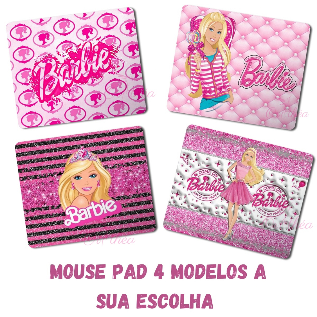Mouse Pad Estilo Barbie Personalizado decoração rosa desenho filme ...