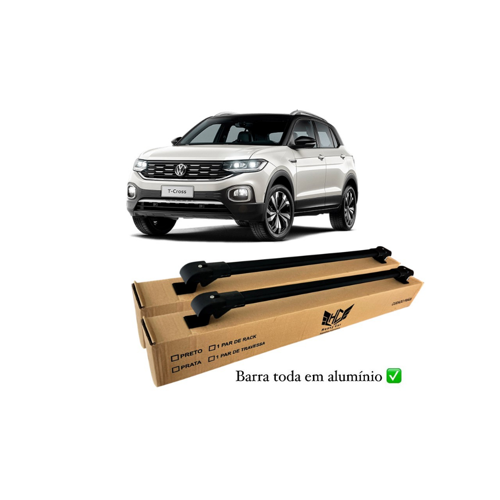 Rack Travessa de Teto Volkswagen T-Cross 2019 A 2023 Bagageiro Slim ...