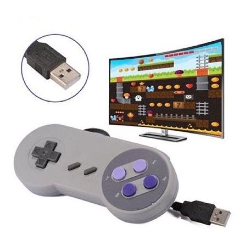 Controle Super Nintendo Snes Joystick Usb Jogos Emulador Pc | Shopee Brasil