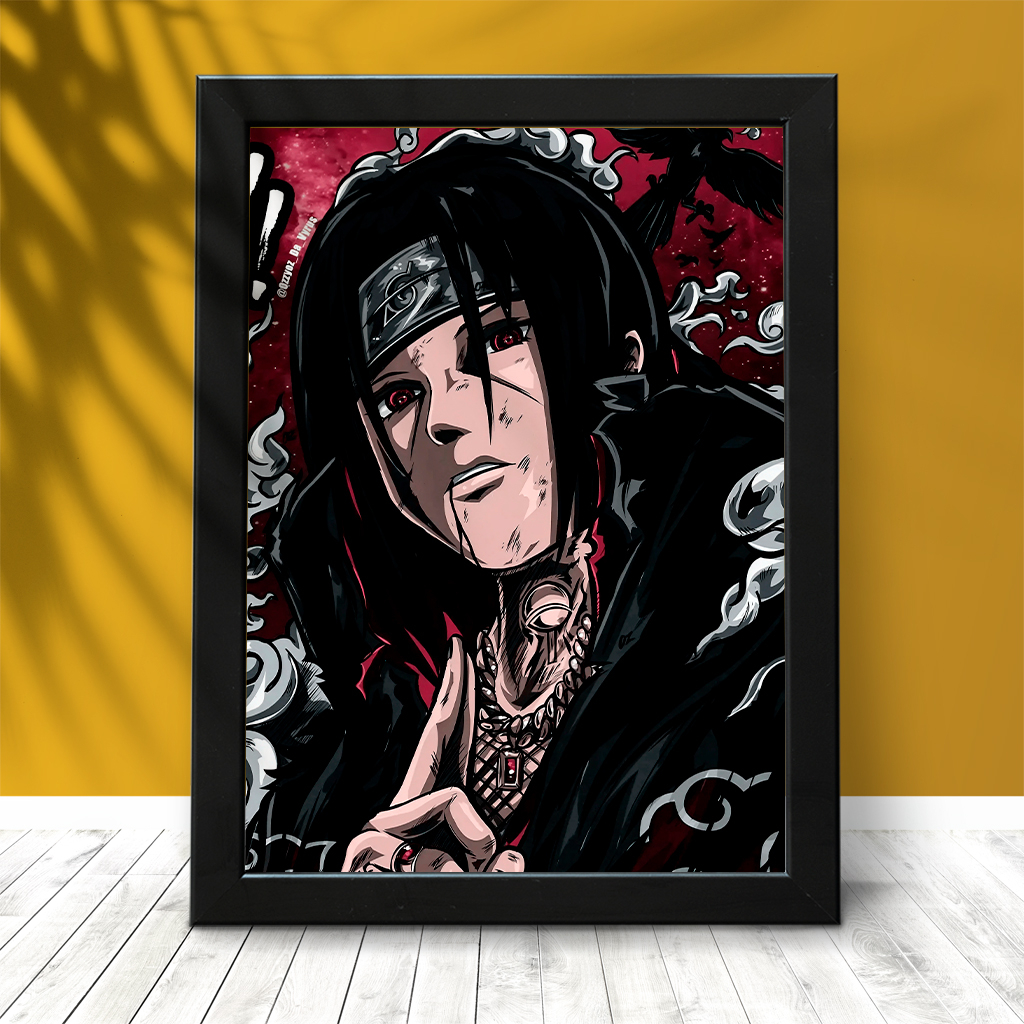 Quadro Decorativo Itachi C/ Moldura e Acetato Anime Naruto Tamanho A4 ...