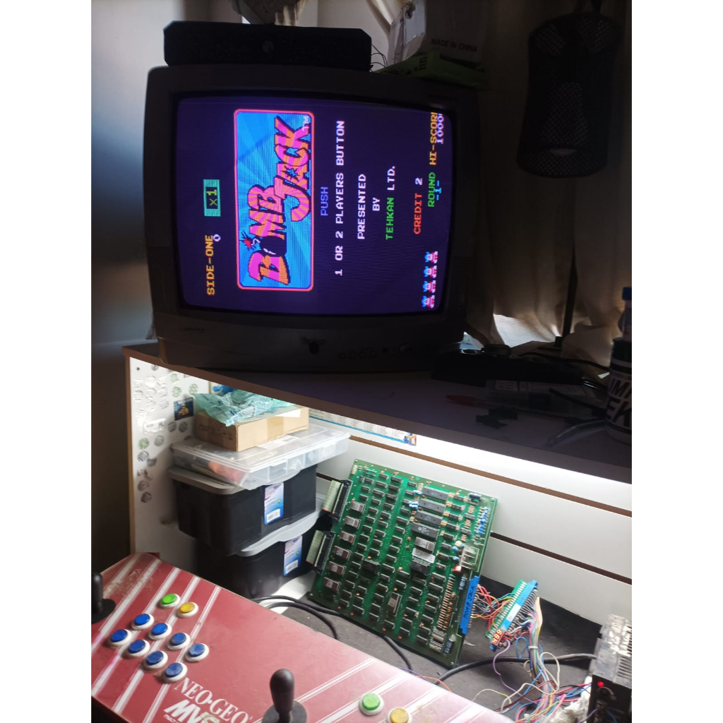 placa fliperama jamma com adaptador Bomb Jack Tenkan Non Jamma PCB game ...