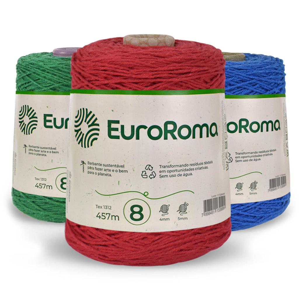 Barbante colorido N.8 600G EUROROMA | Shopee Brasil