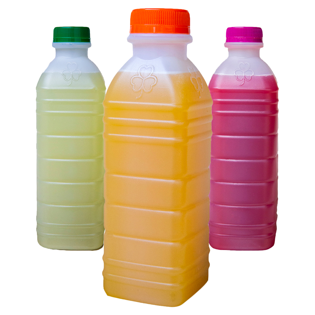 Garrafa Plástica Descartável Para Sucos Leitosa com Tampa Lacre - 300ml 500ml 1000ml - 100 ...
