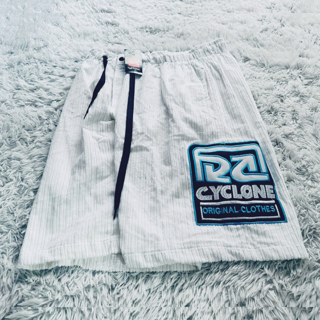 Bermuda Branca Da Cyclone De Veludo Lisa Top Mandrake | Shopee Brasil