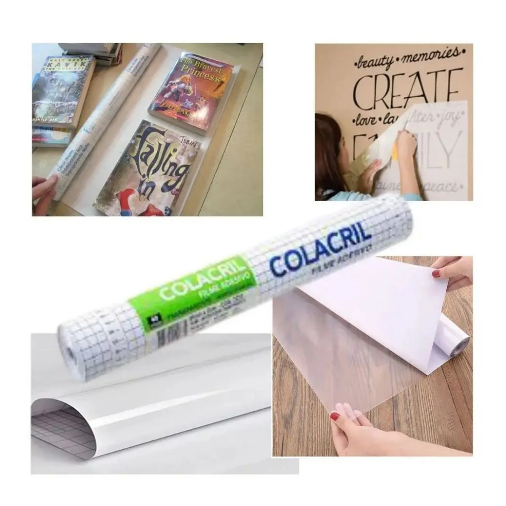 Papel Contact Adesivo Transparente 70 Micras 25 metros Colacril ...