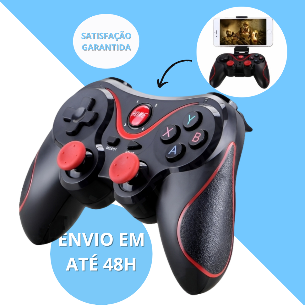 Controle de Jogo Gamepad V8 Celular Joystick Wireless Android PC ...
