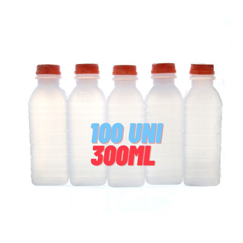 Garrafa plástica Descartável 300ml 100uni para /suco/caldo de cana | Shopee Brasil
