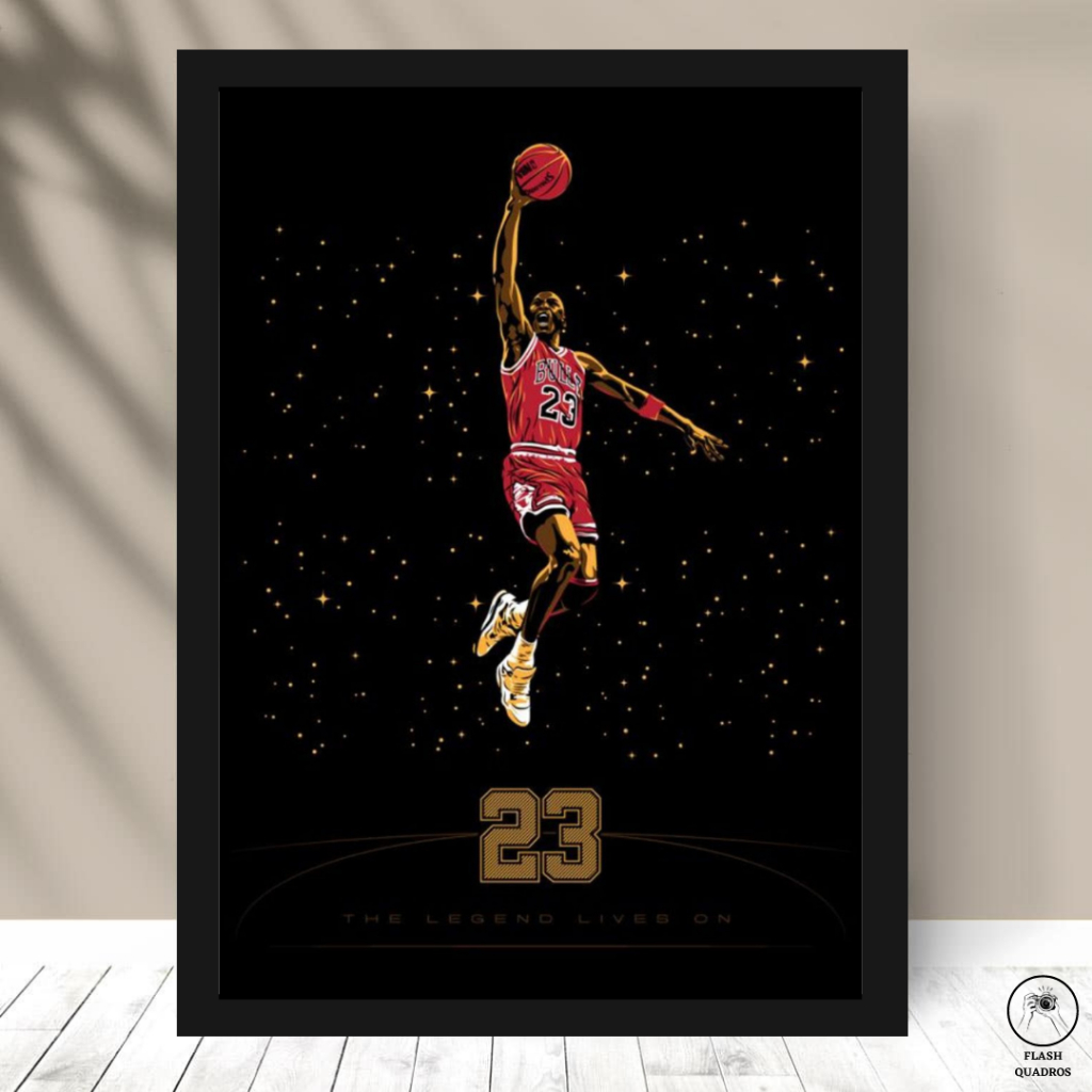 QUADRO MICHAEL JORDAN NBA BASQUETE AIR C/ MOLDURA E VIDRO A4 A3 REF #242 | Shopee Brasil