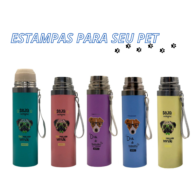 Garrafa Color Estampa Pet Inox 480ml | Shopee Brasil