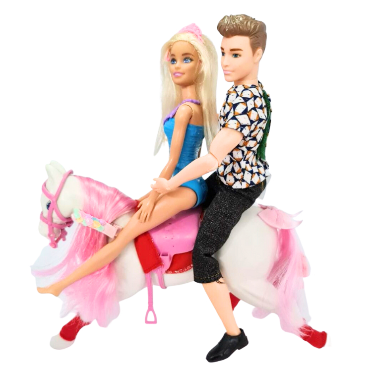 Barbie Original + Boneco Tipo Ken + Cavalo Aplique | Shopee Brasil