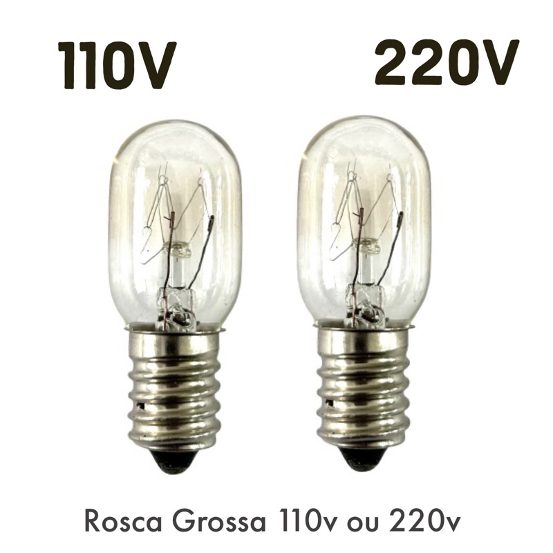 Kit 01/02/03 lâmpada Rosca Grossa 110V Ou 220V 15W E14 Para Máquina ...
