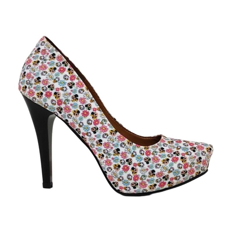 Scarpin Meia pata salto fino estampa Minnie | Shopee Brasil