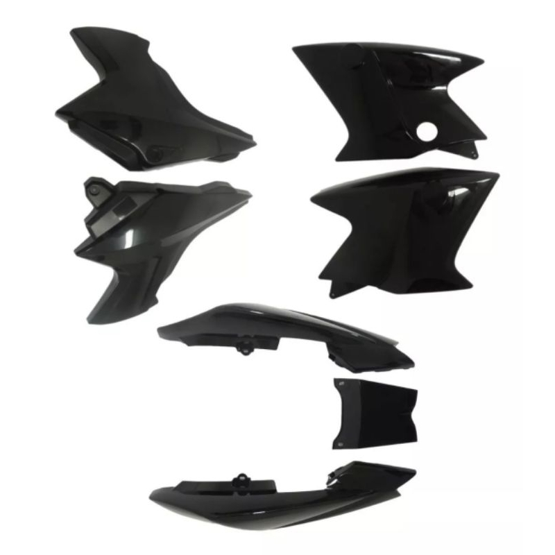 kit carenagem factor 125 2013 2014 2015 rabeta tampa aba tanque preto | Shopee Brasil