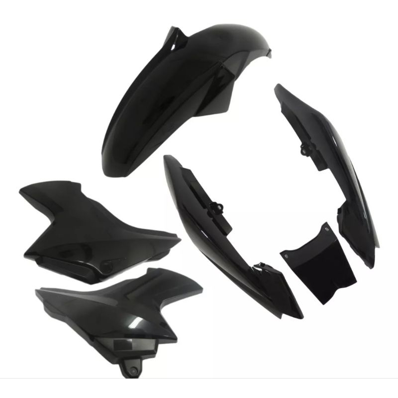 kit carenagem factor 125 2013 2014 2015 2016 rabeta tampa Paralama preto | Shopee Brasil