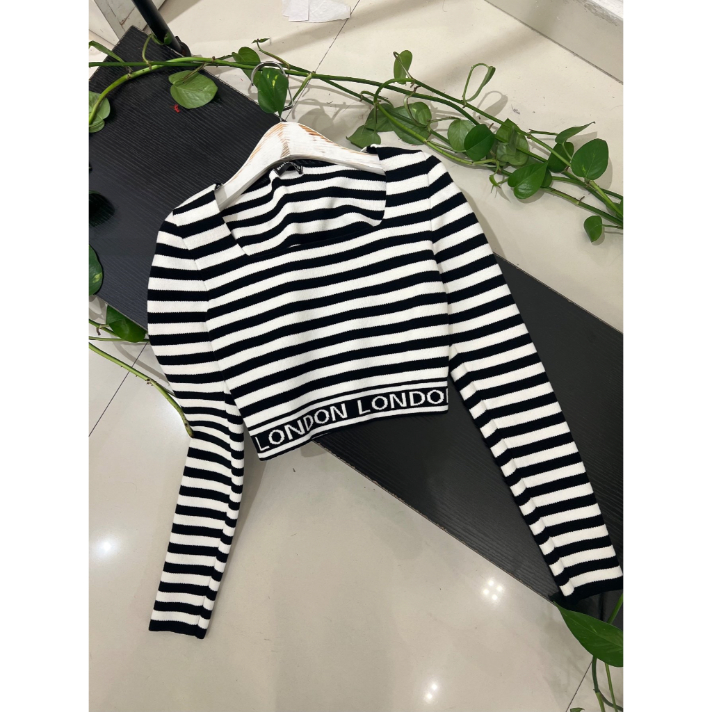 opped Listrado manga longa Colegial Outfit Modal Tricot/modal/603 ...