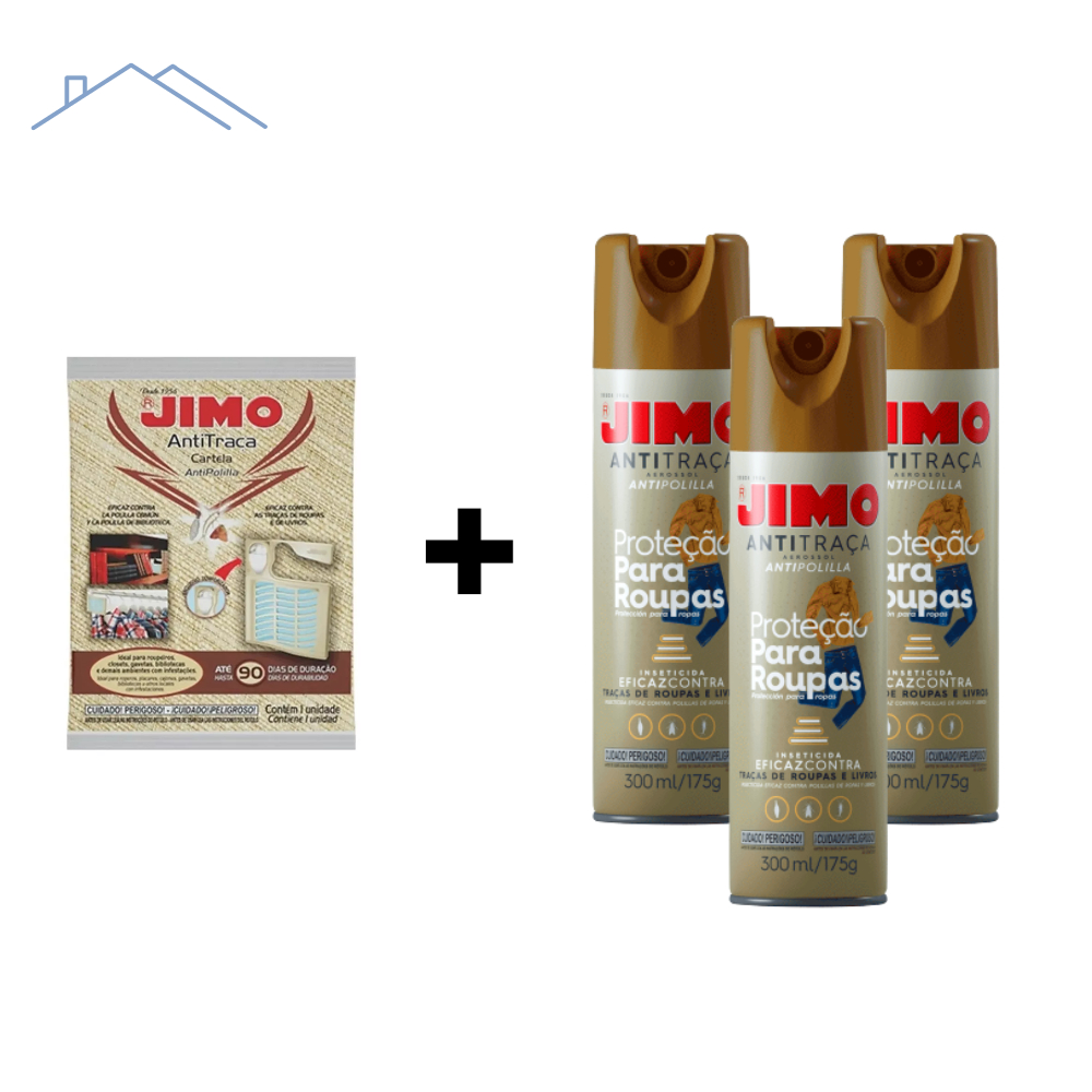 Kit com 1 Anti Traça Cartela Jimo + 3 Jimo Anti Traça Repele e Acaba ...
