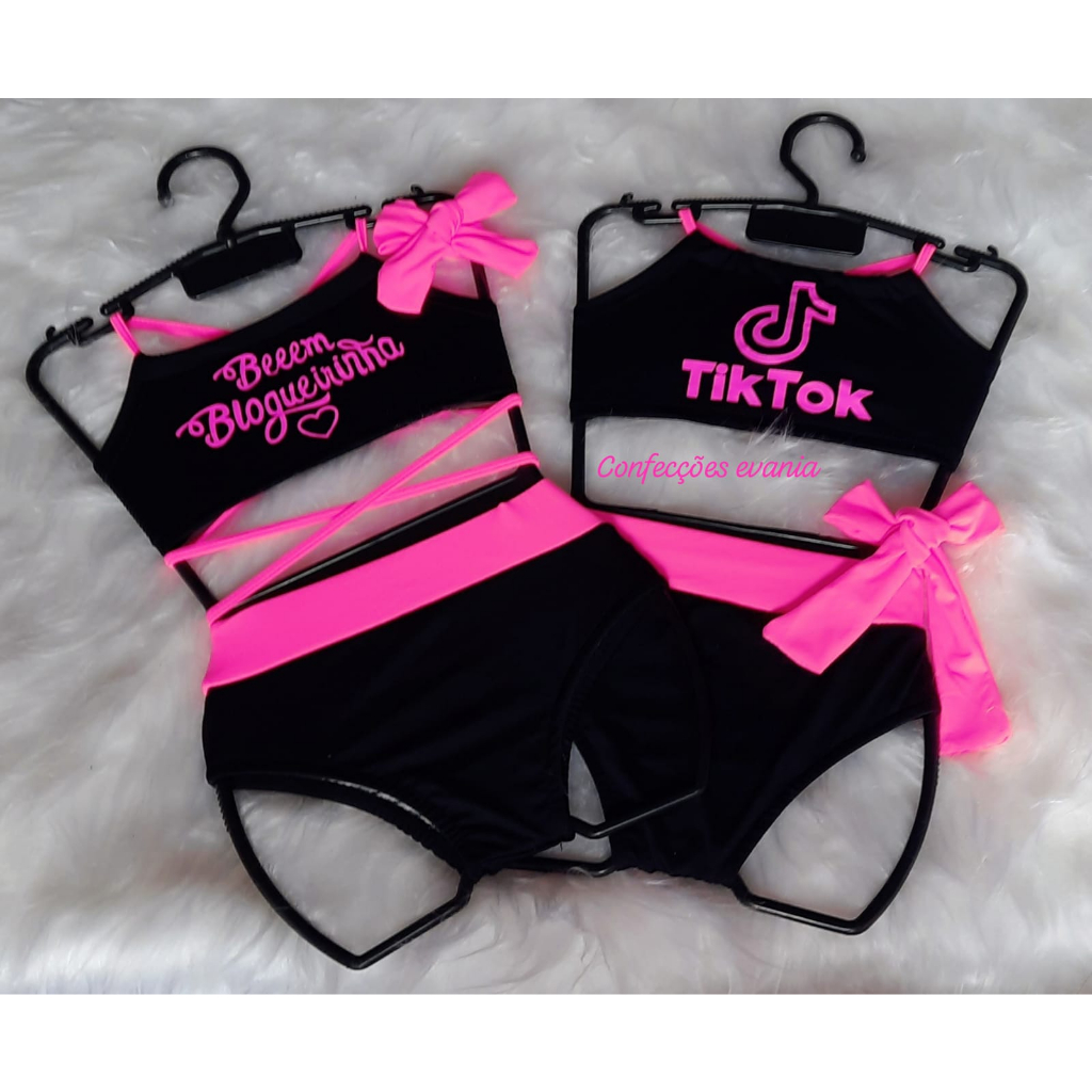 Conjunto Biquíni Infantil Juvenil Top Calcinha Moda Praia Primavera ...